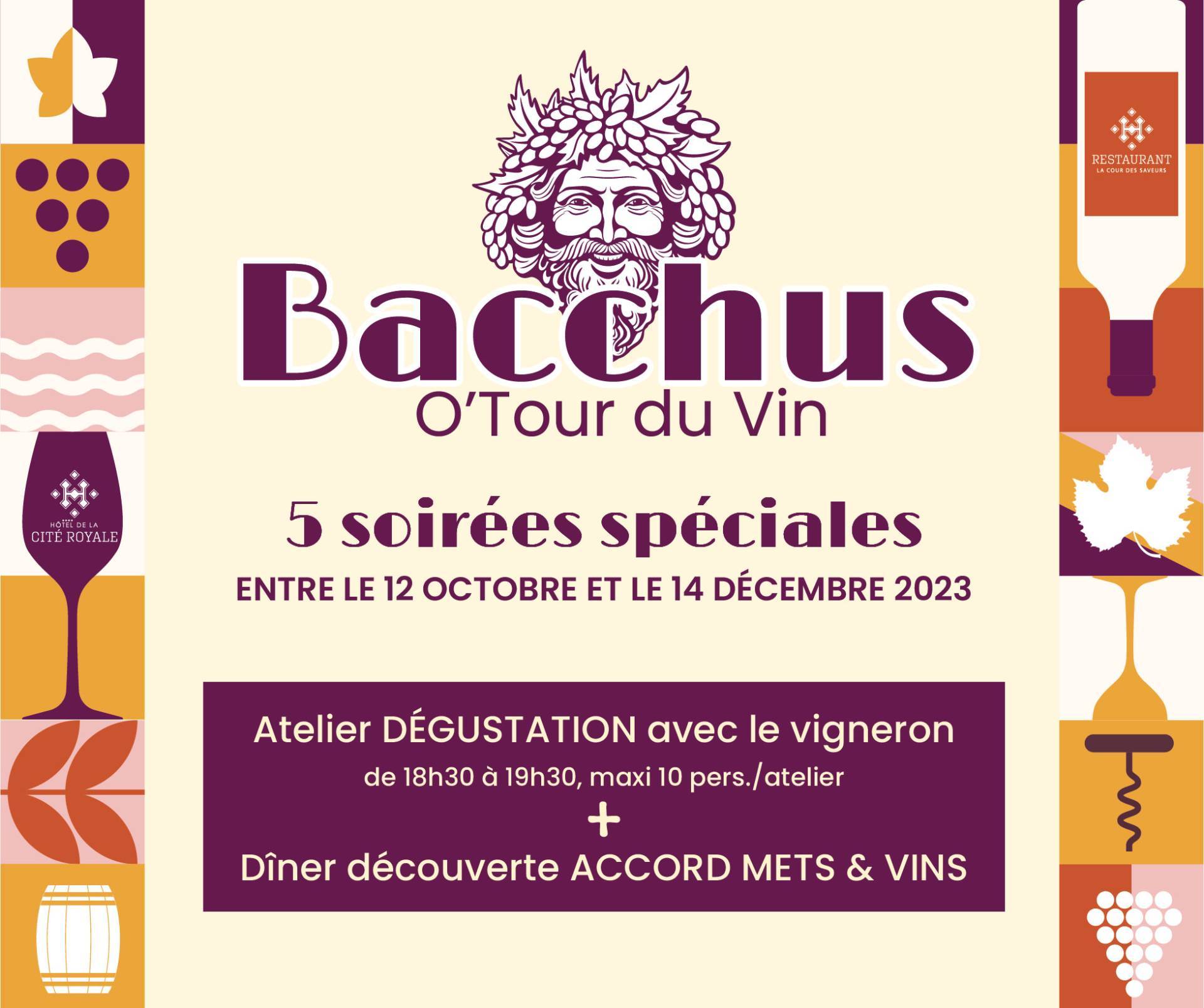 Bacchus O'Tour du Vin Séjour Val de Loire | BW PLUS Cité Royale